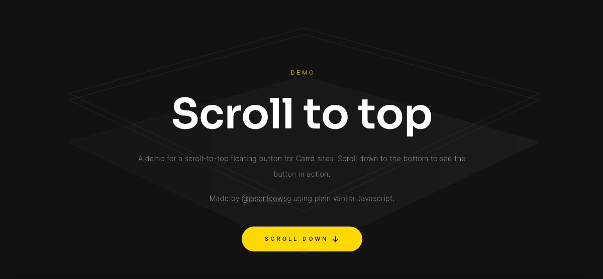 Scroll to top Carrd demo